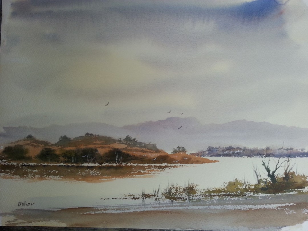 Fantasy on a Lake. Watercolour - Etsy