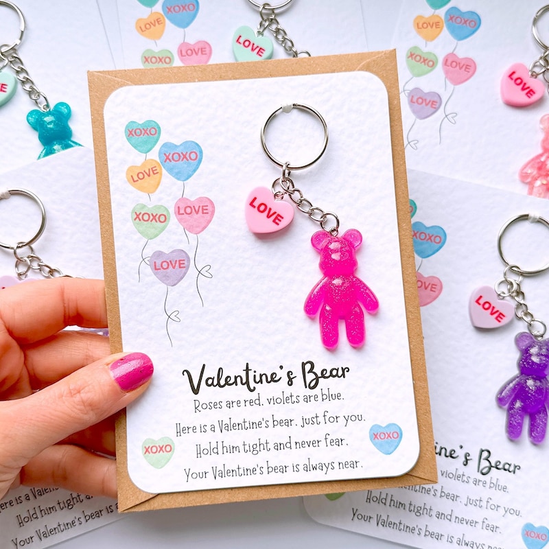 Valentines School Card Bears - Etsy UK