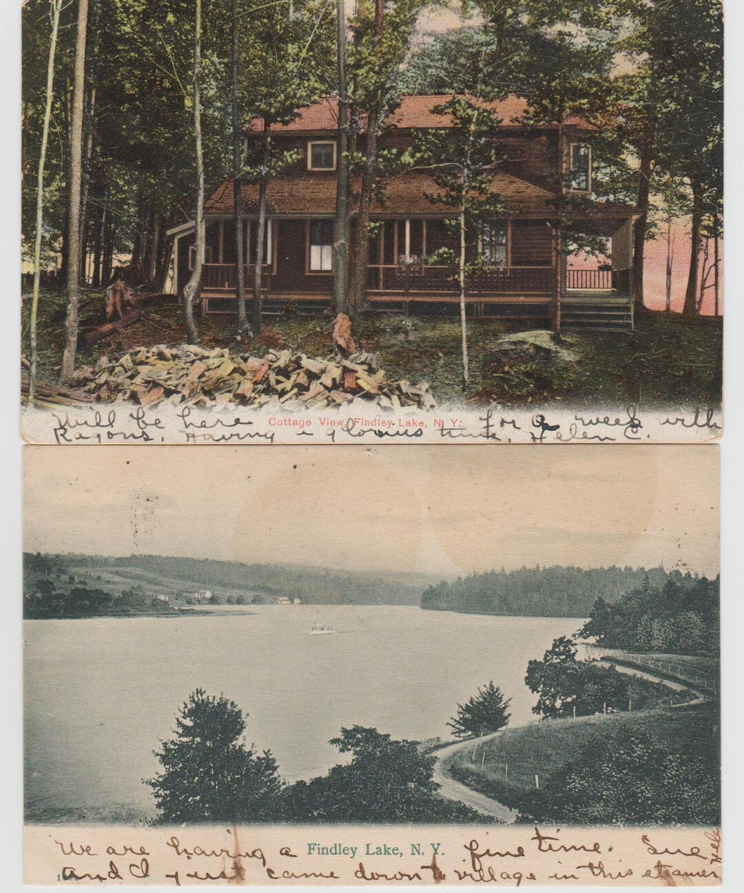 Findley Lake Postcards 1906 and 1908 - Etsy