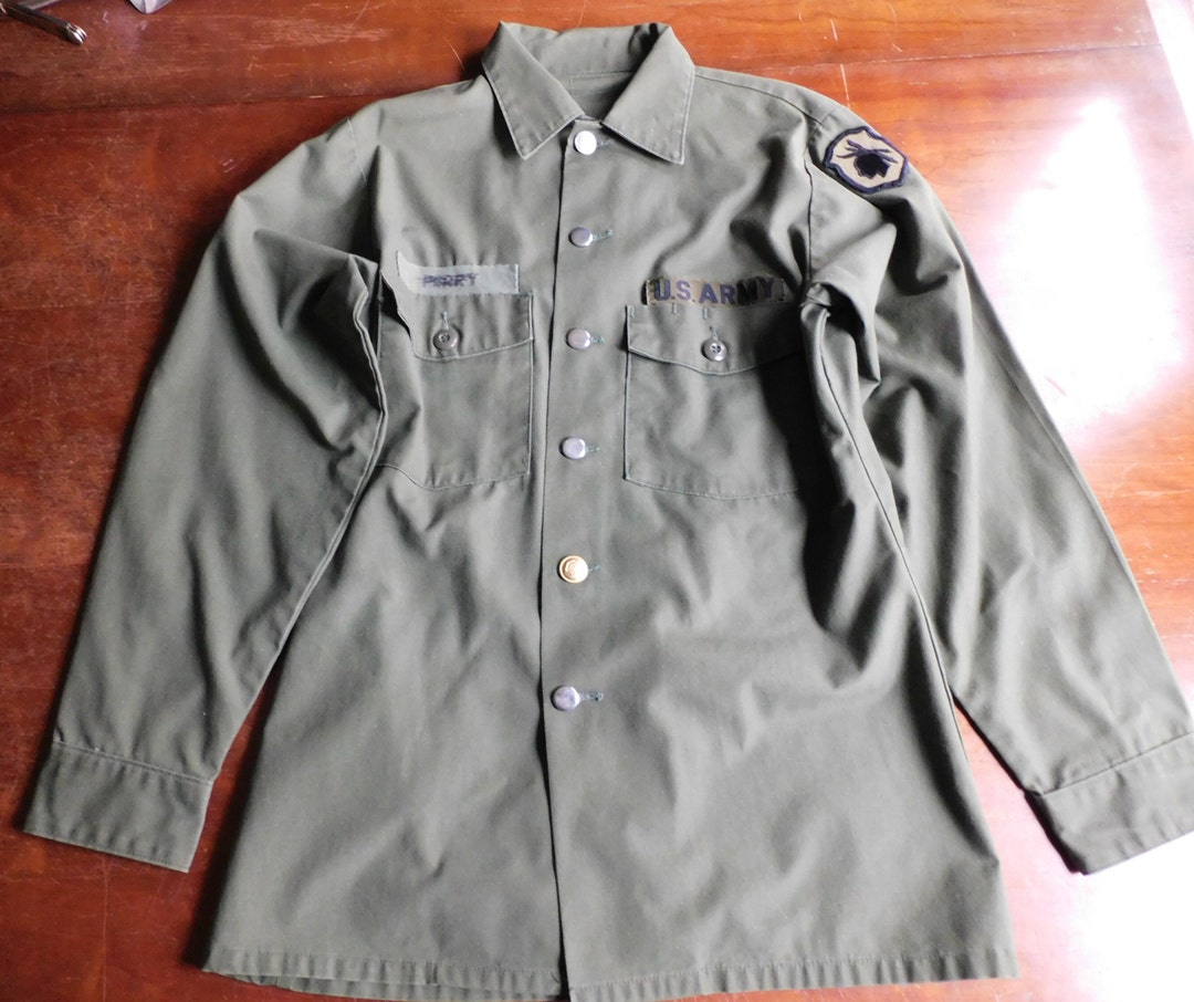 1975 US Army OD Green Color Shirt With Patches Vietnam War Era - Etsy