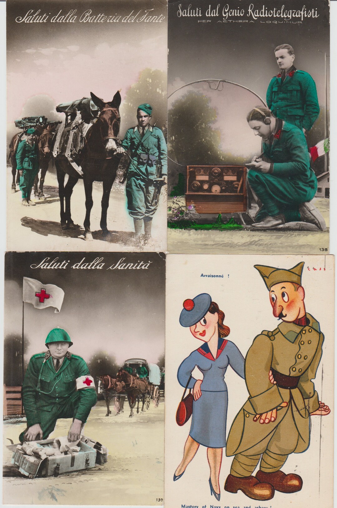Italian Army WW2 Four Postcards - Etsy