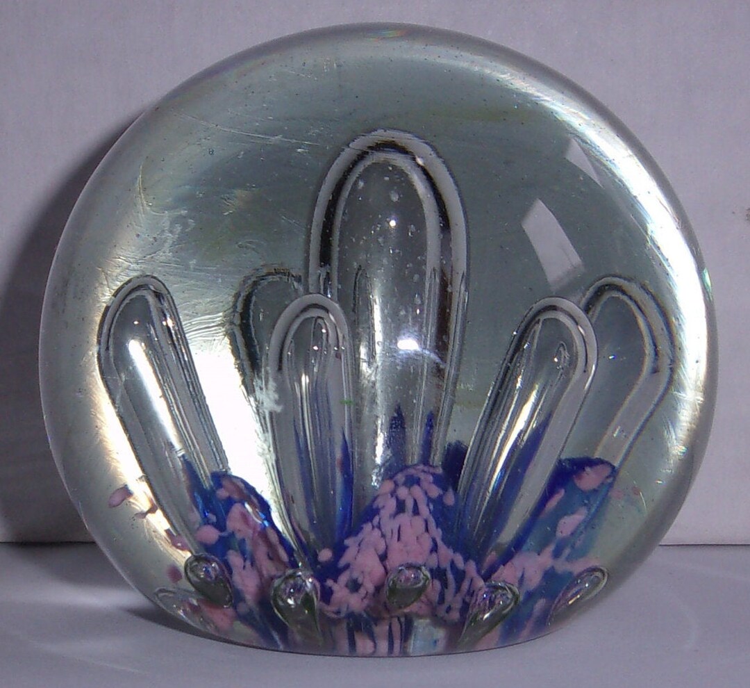 Vintage Controlled Bubble Glass Unique Paper Weight Ball Shaped With ...