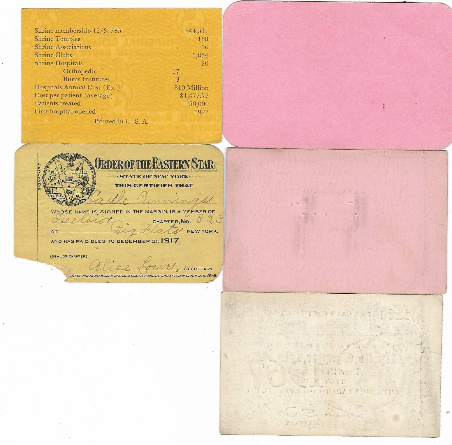 Masonic Mason Lodge Four 1960s Cards and 1917 OES Card - Etsy