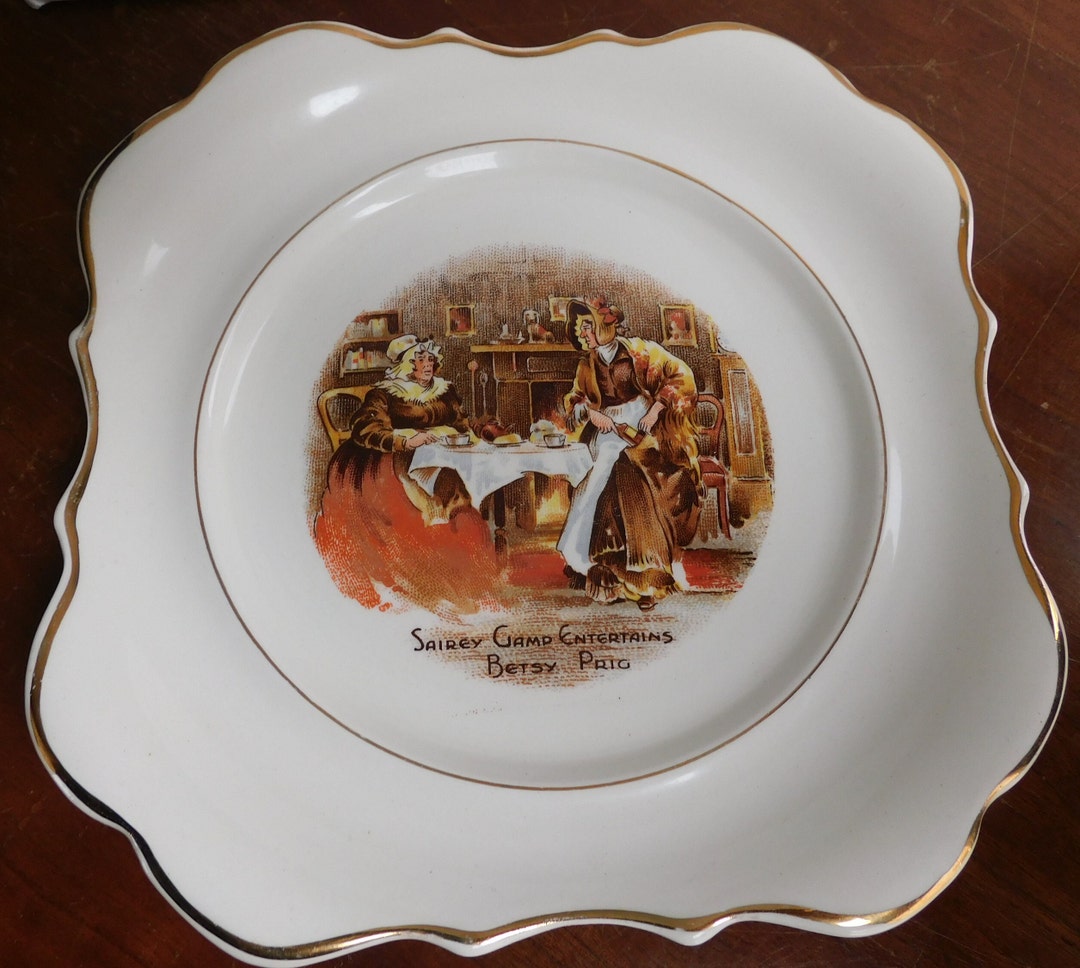 Rare Victorian Sairey Game Entertains Betsy Prig Plate Made in England ...