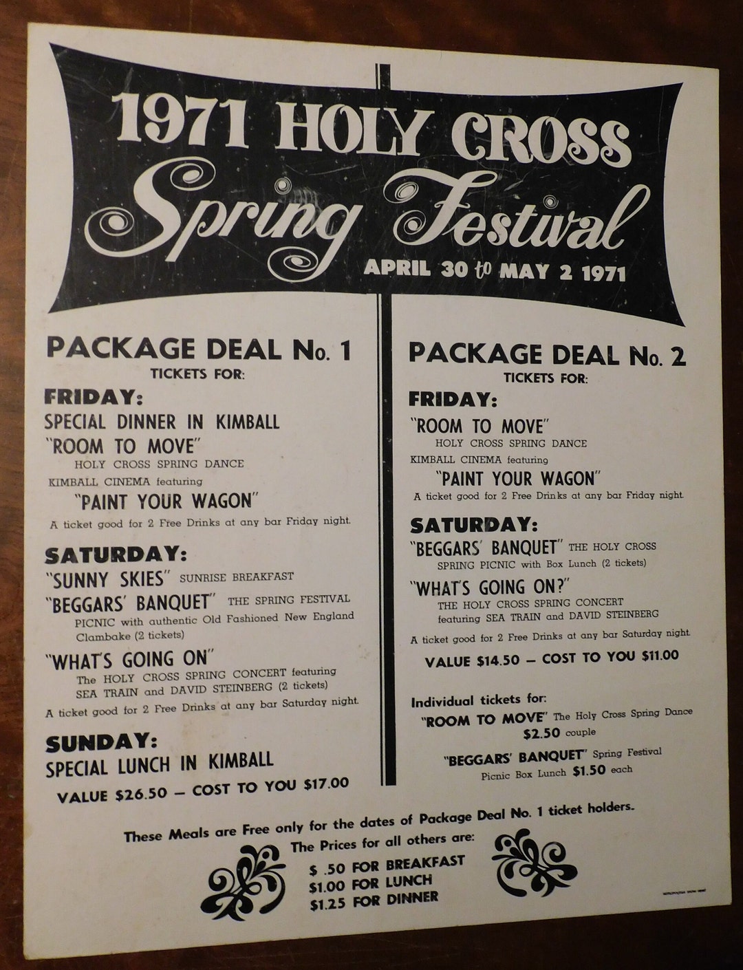 1971 Holy Cross College Spring Festival Event Poster - Etsy