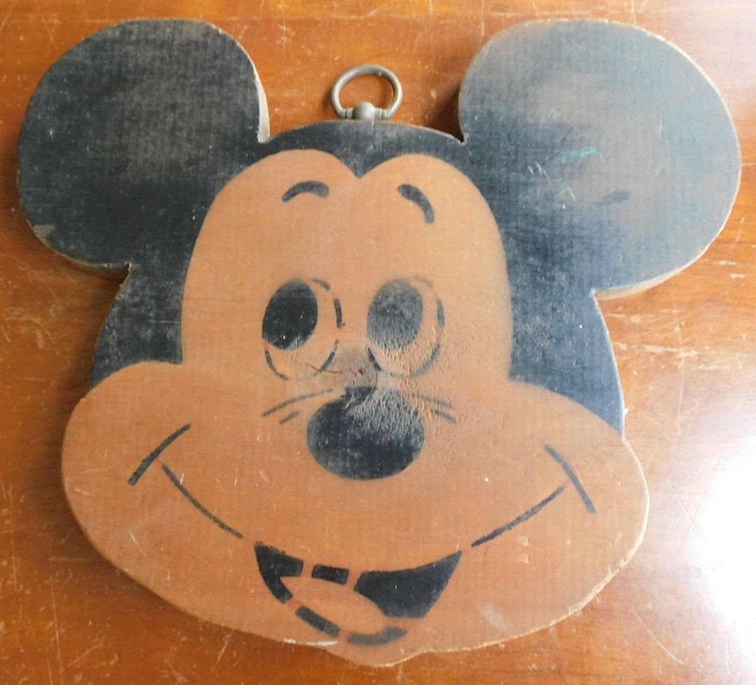 Vintage Hand Made Mickey Mouse Wood Wall Hanger - Etsy