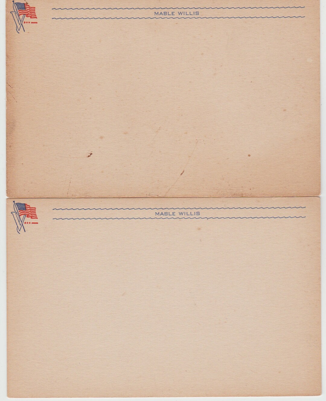 WW2 Marble Willis Personal Postcards V for Victory - Etsy
