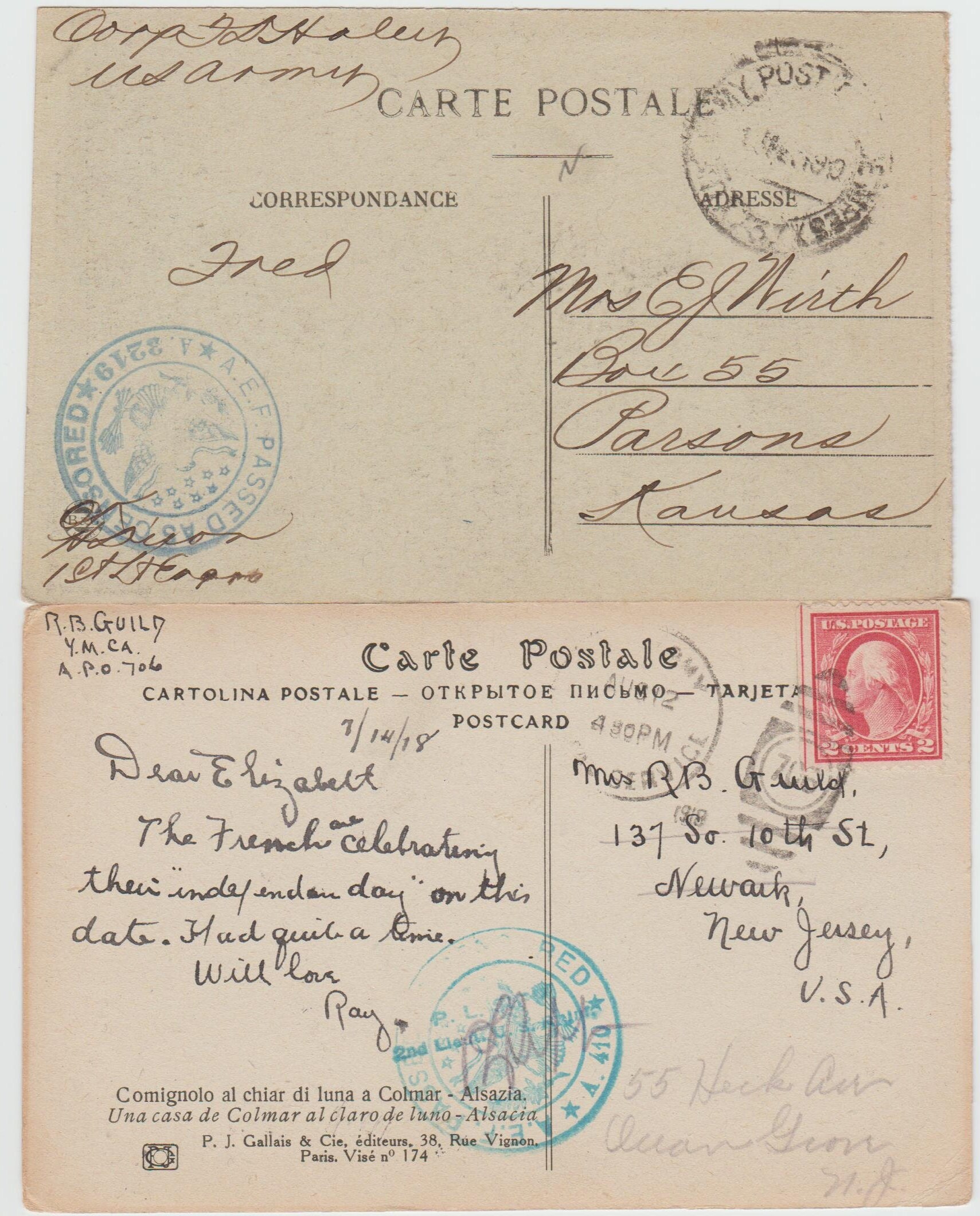 World War One US Army Soldier's Mail Ten Postcards - Etsy
