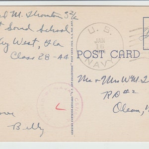 1944 Salute to the Colors Curteich Linen Type Postcard Mailed to Olean ...