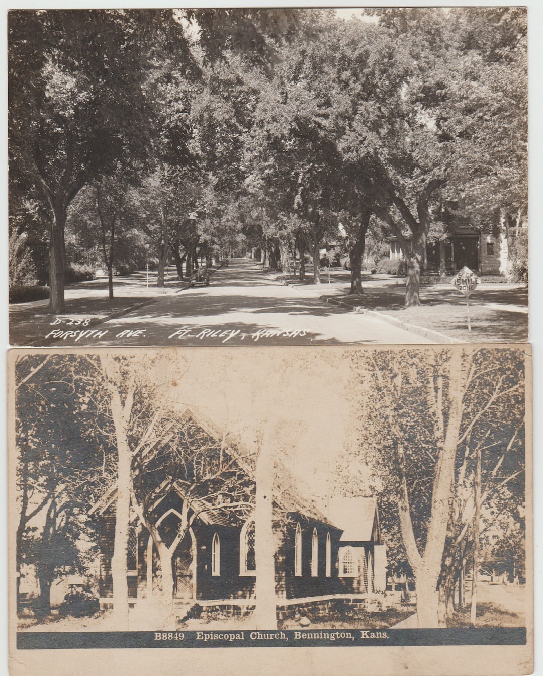 Forsyth Ave Ft Riley Kansas Ks 1940s and Episcopal Church Bennington Ks ...