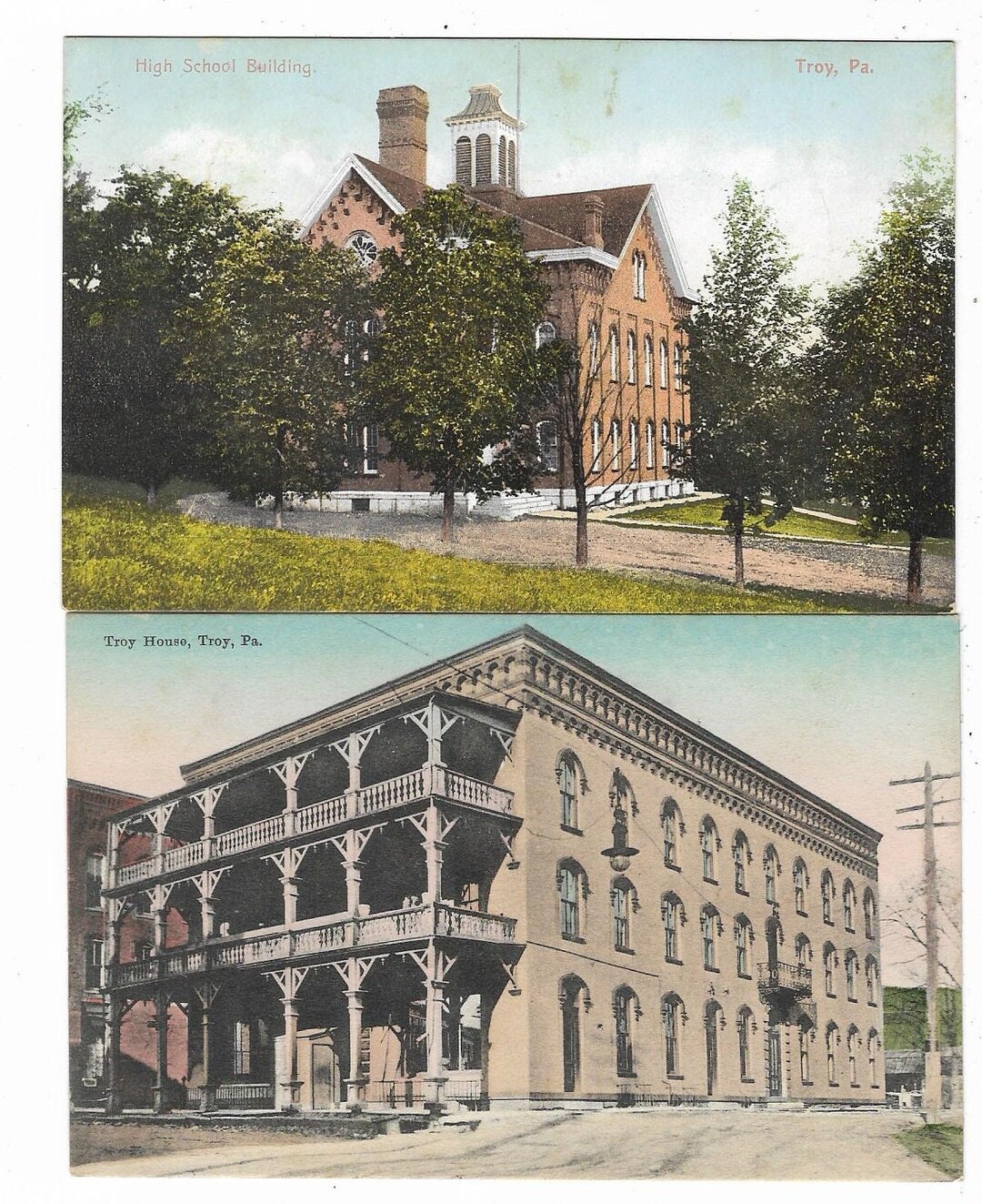 Troy Pa Four Early 1900s Postcards - Etsy