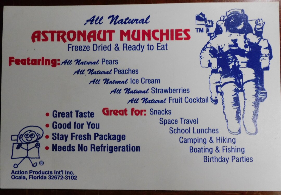 Mid 1980s Astronaut Munchies Two Sided Advertising Sign UNUSUAL Action ...