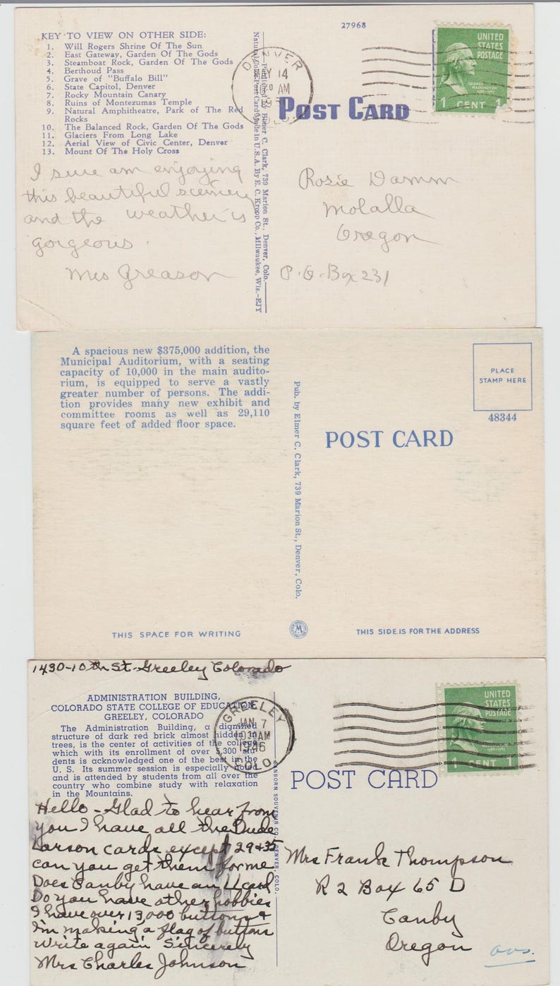 Colorado Fifteen Vintage Postcards - Etsy