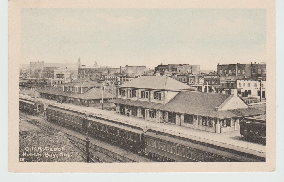 1920s Postcard CPR Depot North Bay Ontario Canada Canadian Pacific ...