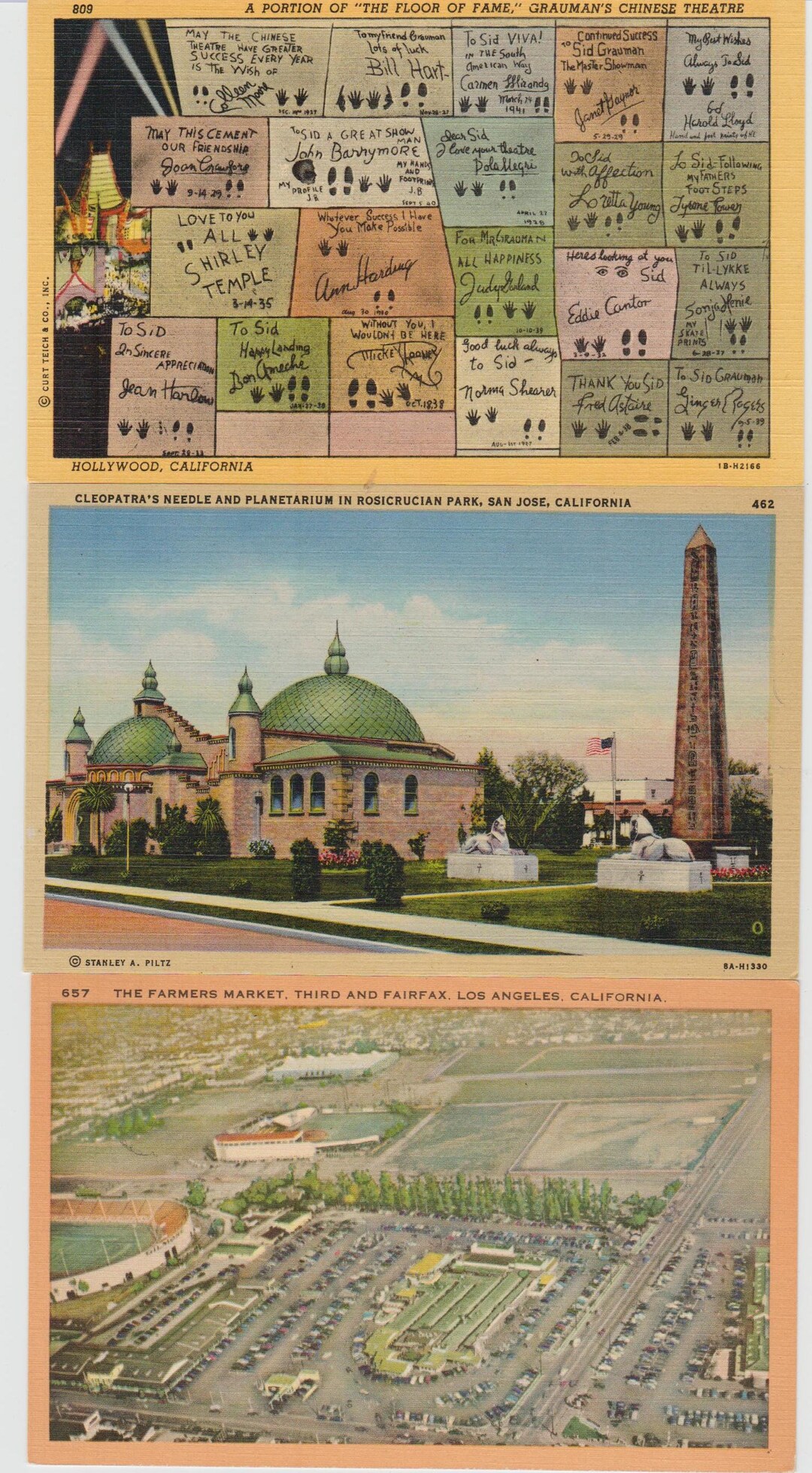 California 14 1940s 1950s Linen Type Postcards - Etsy