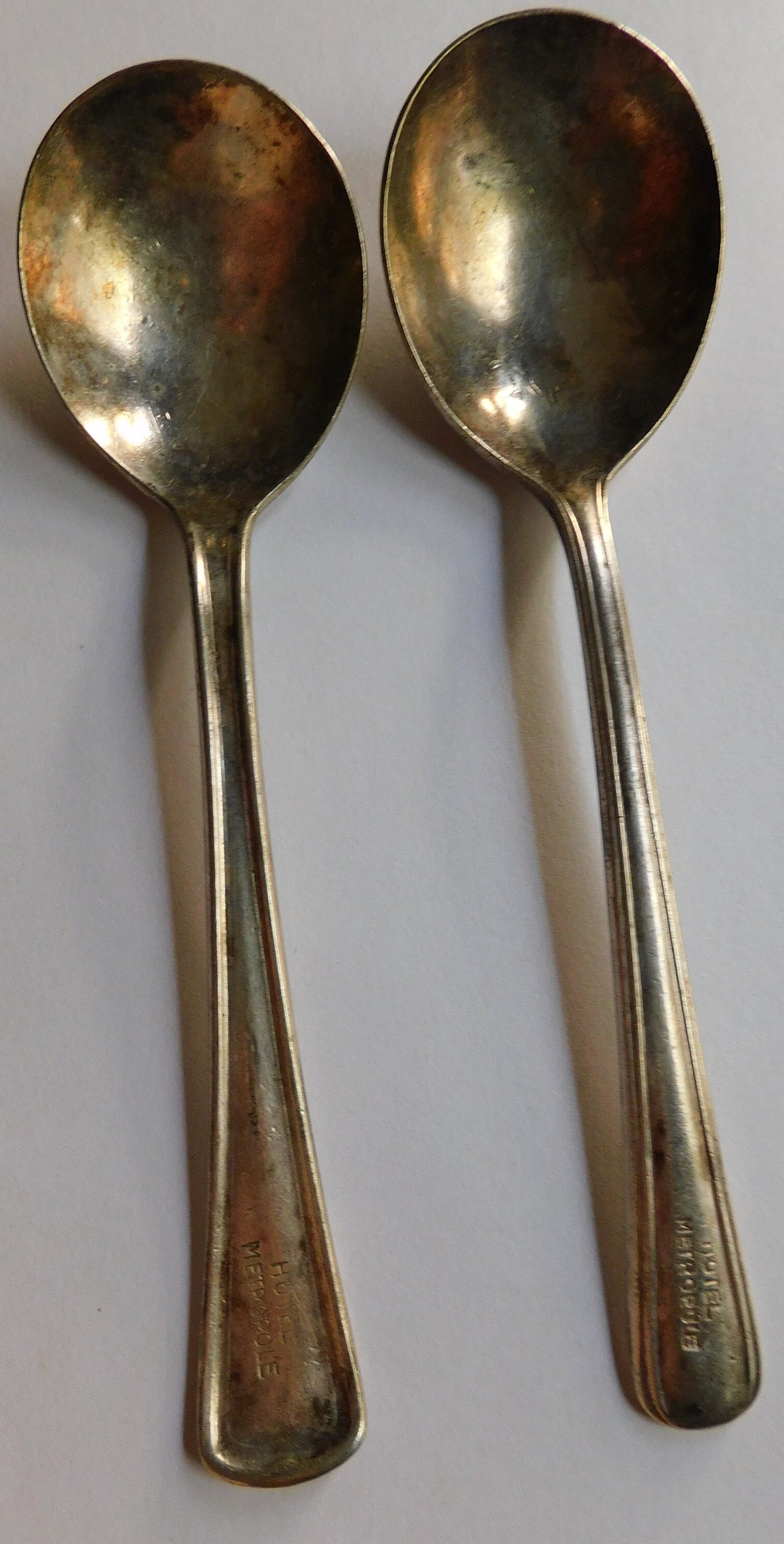 Two Uncommon Vintage Hotel Metropole Silver Plated Spoons Restaurant ...