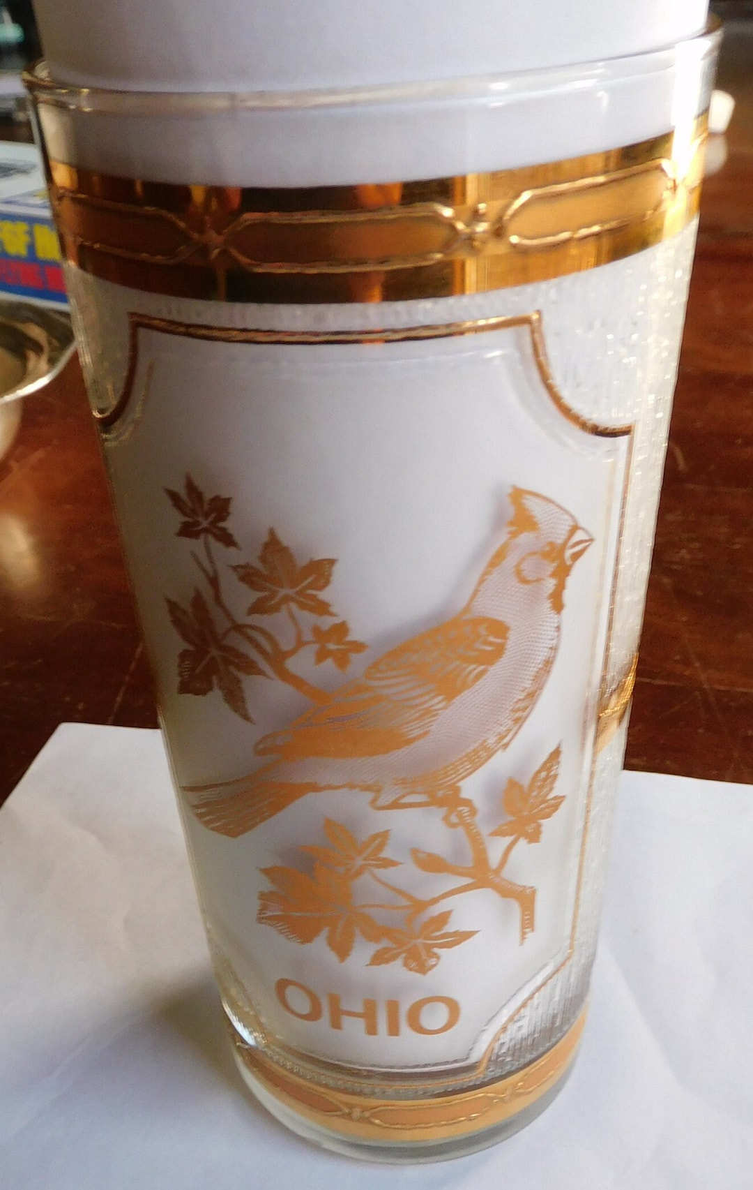 1960s Culver Glass Tumblers Beautiful 22K Gilded Trim Sate Bird ...