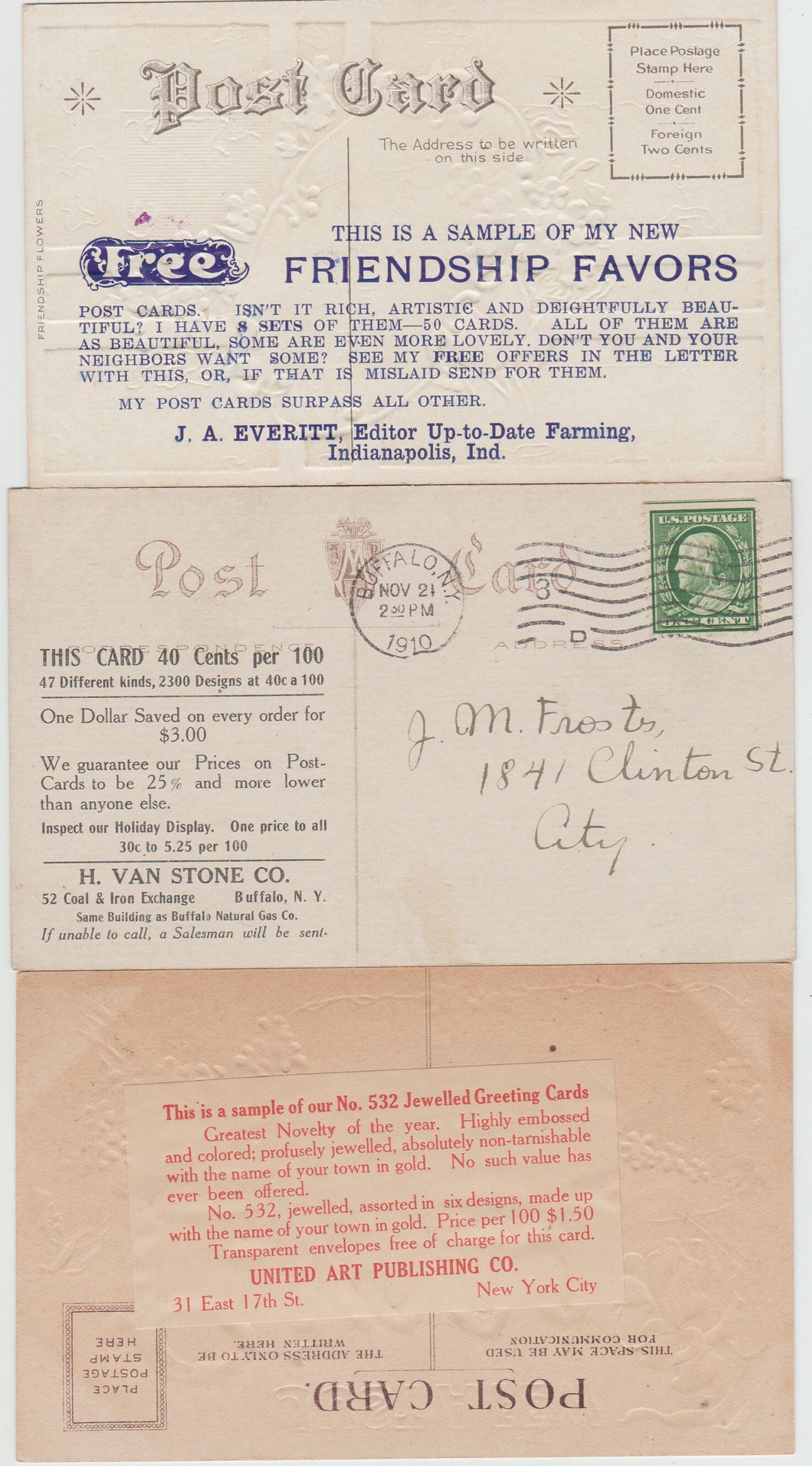 Three 1910s Postcards That Have Advertising for Postcards - Etsy