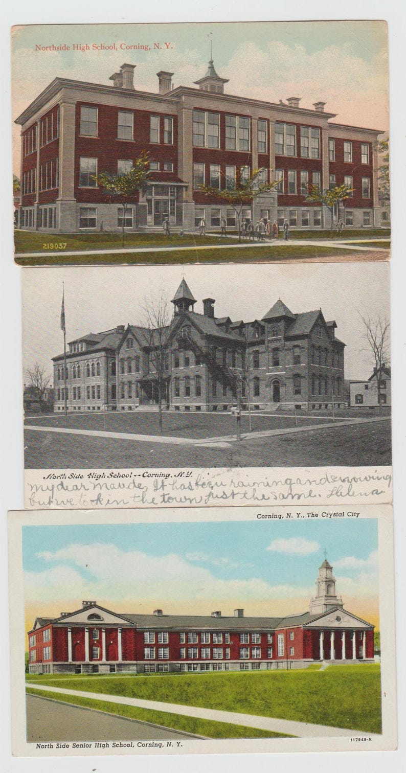 Northside High School Corning New York Three Vintage Postcards - Etsy