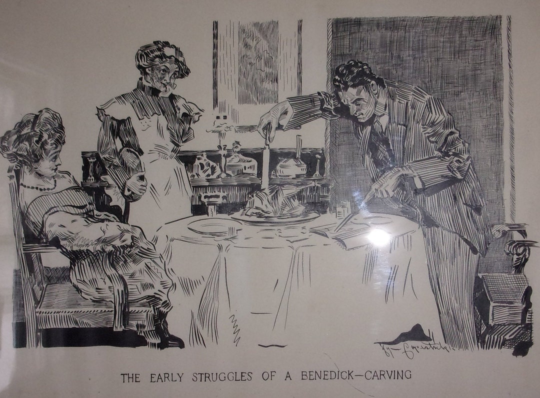 Large 1912 Signed Ink Drawing in Frame R. F. Schabelitz Attributed - Etsy