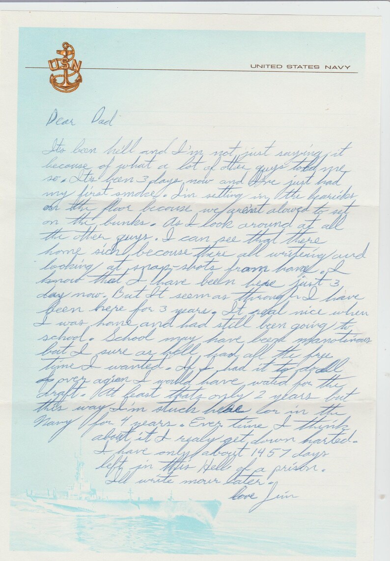 USS John W Weeks Sailor Letters Home Lot Viet Nam War Era 1968 1969 - Etsy