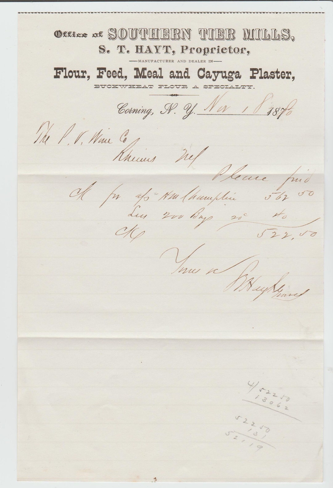 Two S T Hayt Corning NY Bill Heads 1880 1914 - Etsy