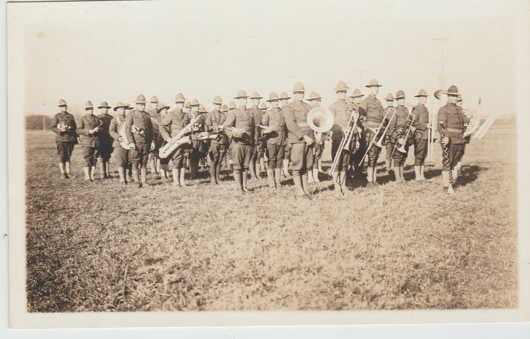 World War One Camp Funston Kansas Marching Band 1918 RPPC Postcard - Etsy