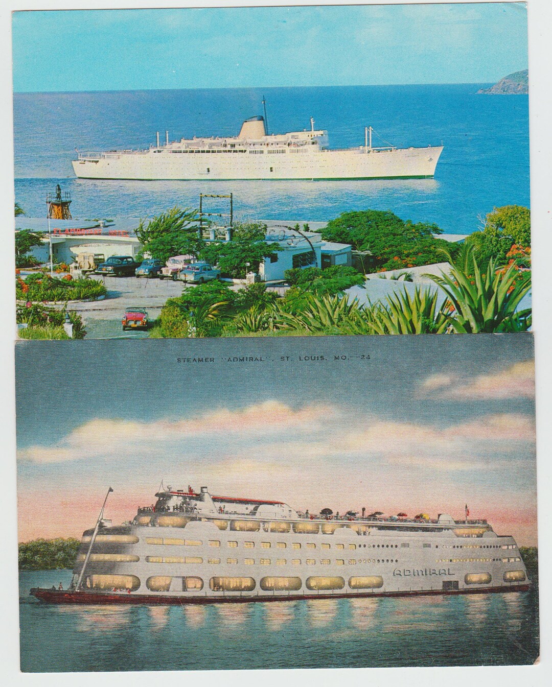 Nine Vintage Ship Postcards and Two Paper Advertising Items - Etsy