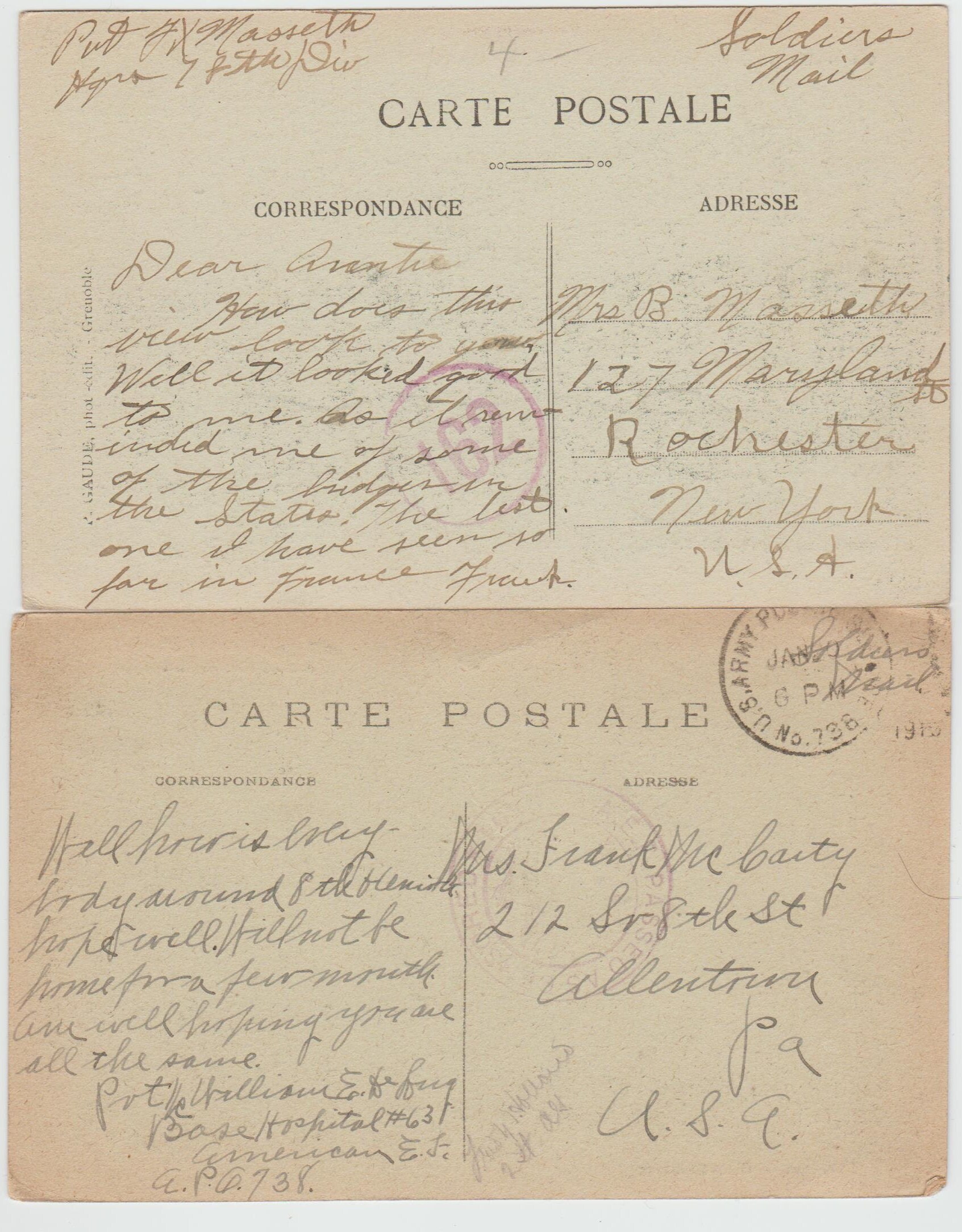 World War One US Army Soldier's Mail Ten Postcards - Etsy