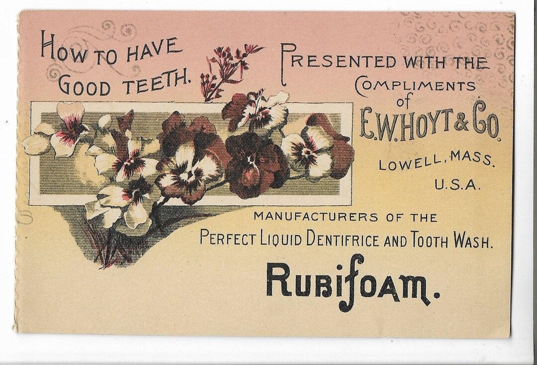 How to Have Good Teeth From Tooth Wash Rubiform 1800s 8 Page Trade Card ...