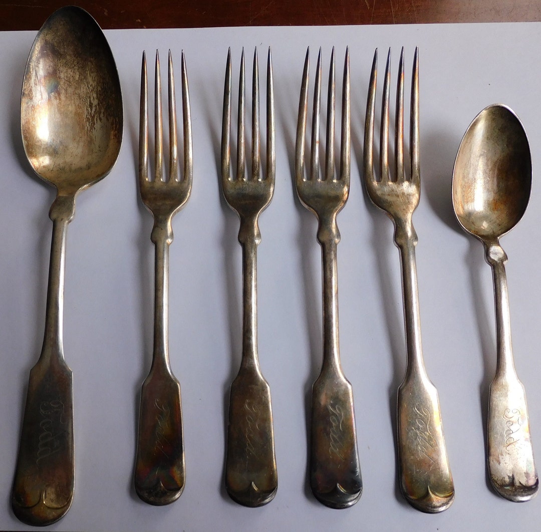 Vintage Todd Family Engraved Silver Plate Forks and Spoons - Etsy