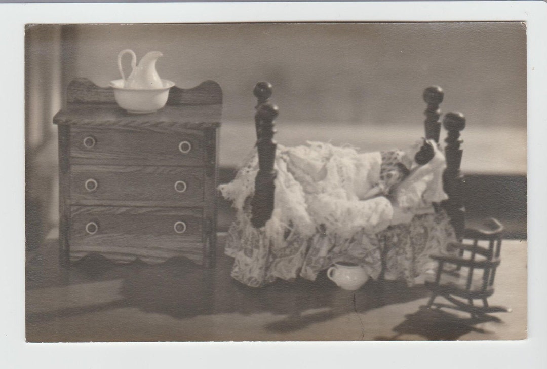 Two Vintage RPPC Postcards With Dolls - Etsy