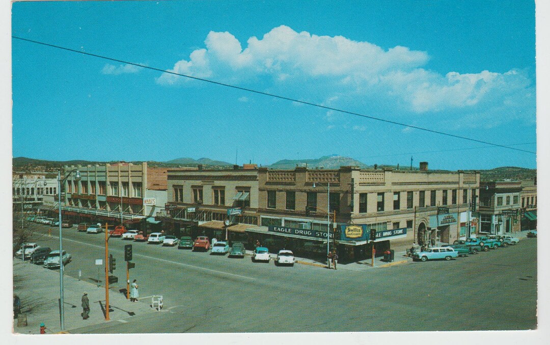 Prescott Arizona 1958 Color Street Scene Gurley and Cortez Street Color ...