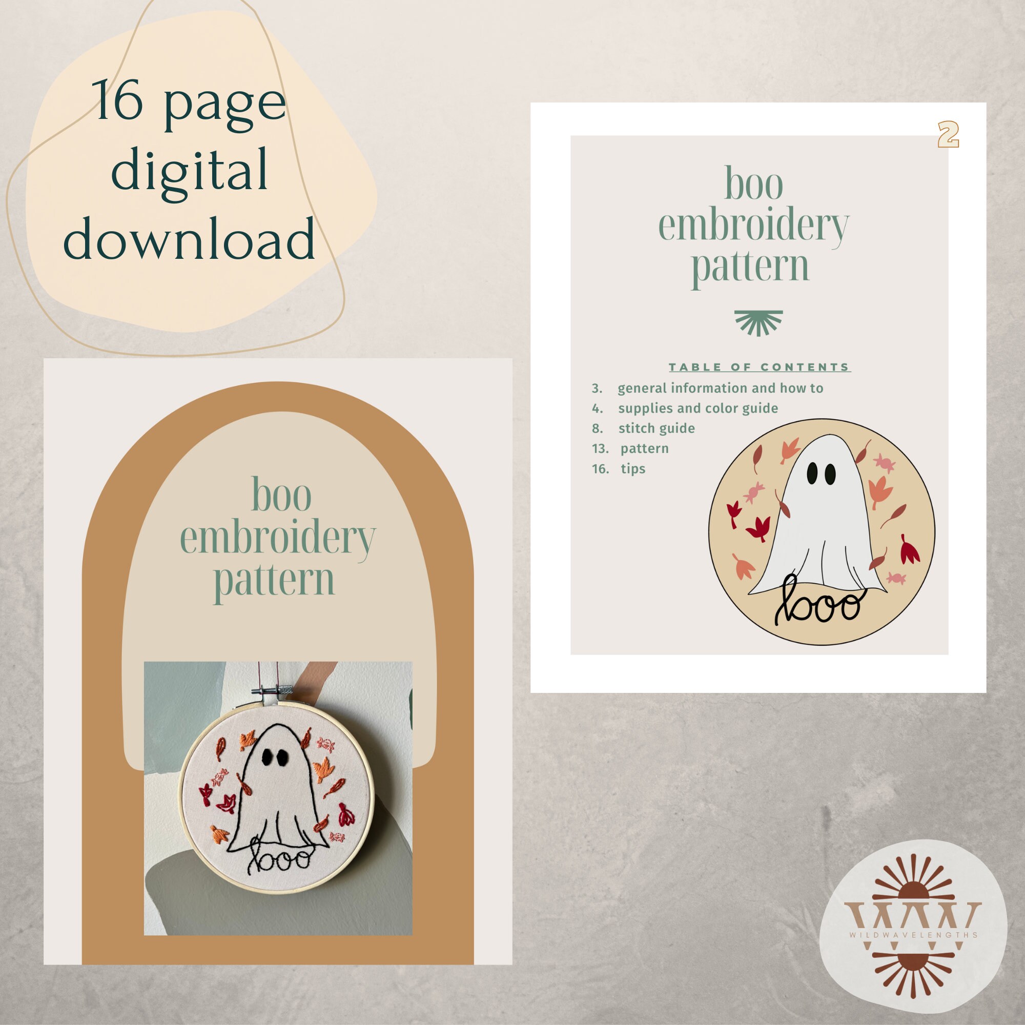 BOO Digital Embroidery Pattern - Etsy