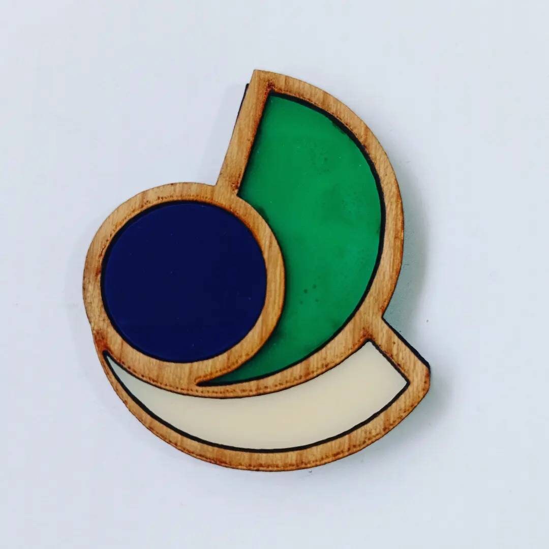 Deco Style Tri Color Pin Badge - Etsy UK