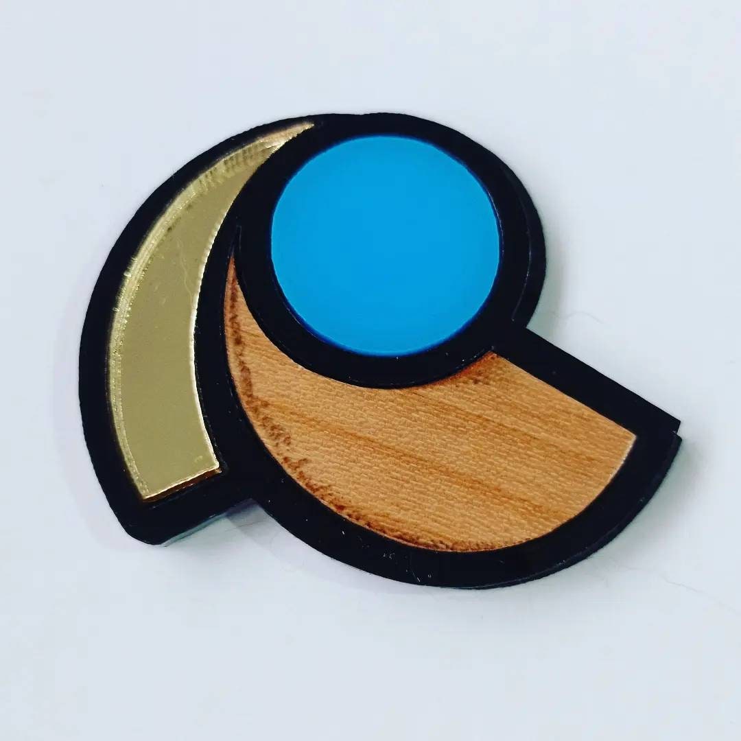 Deco Style Tri Color Pin Badge - Etsy UK