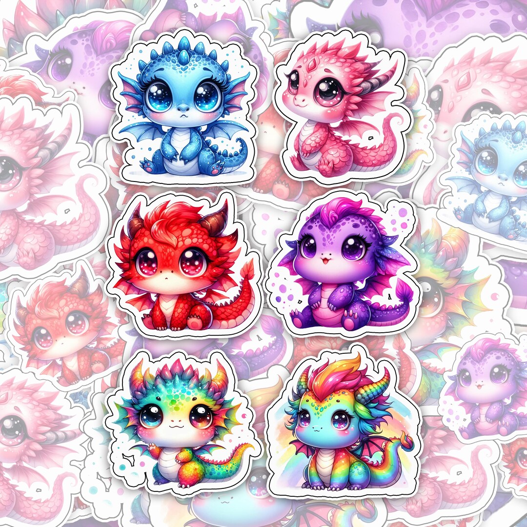 Baby Dragon Stickers – Mega Pack Over 60 Stickers - Etsy