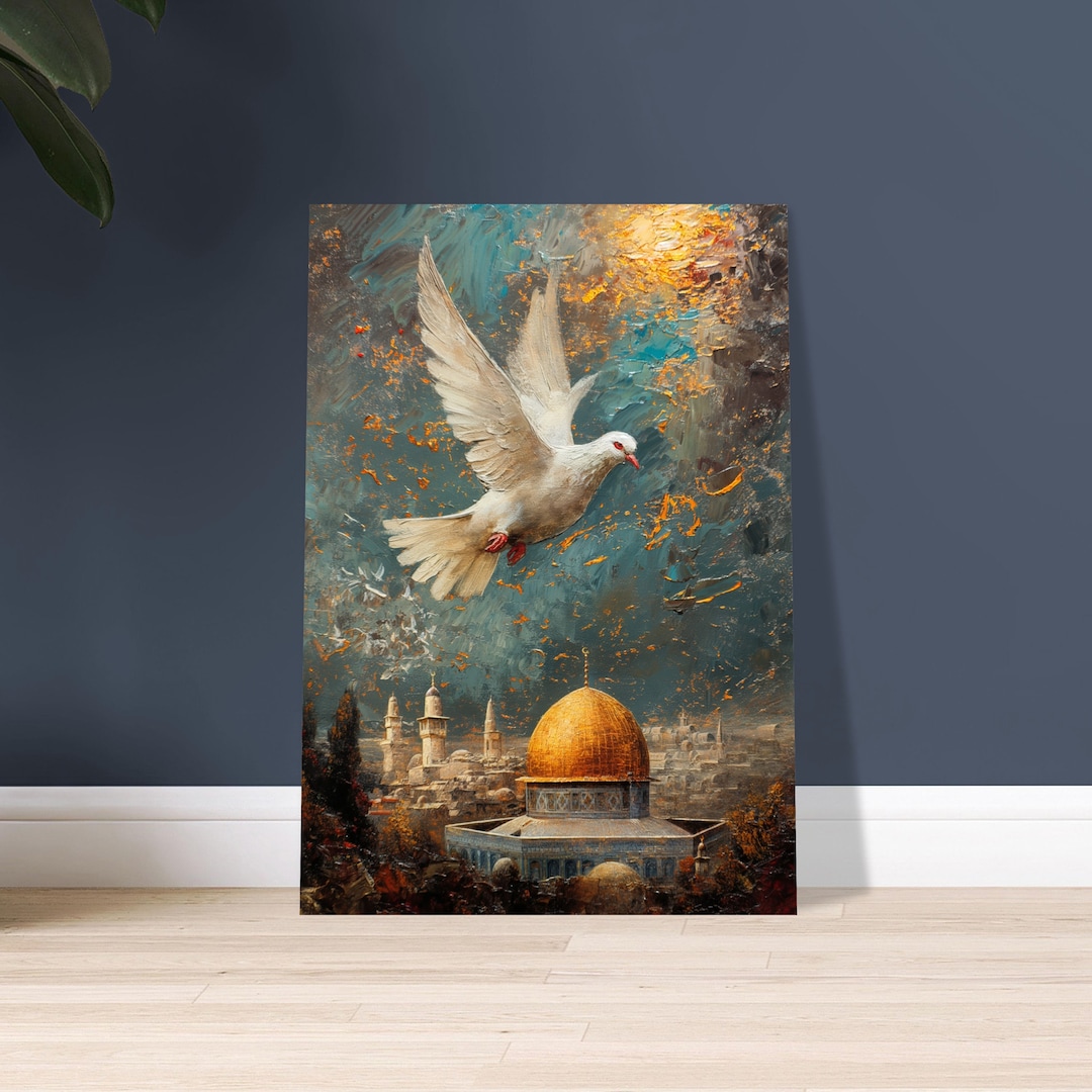Hope Takes Flight: Palestine Dome of the Rock Wall Art - Aluminum Print ...