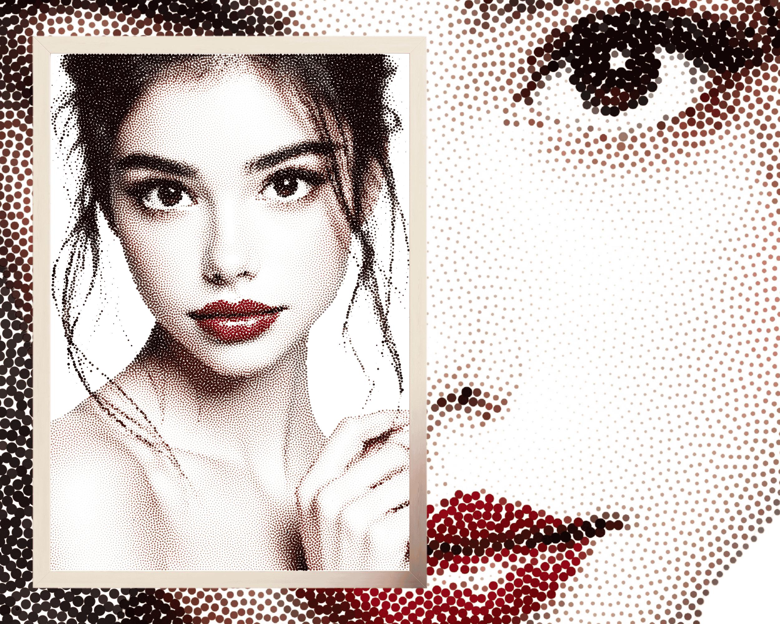 Stippling Art Print, Pointillism Prints, Pointillism Wall Art, Dot Art ...