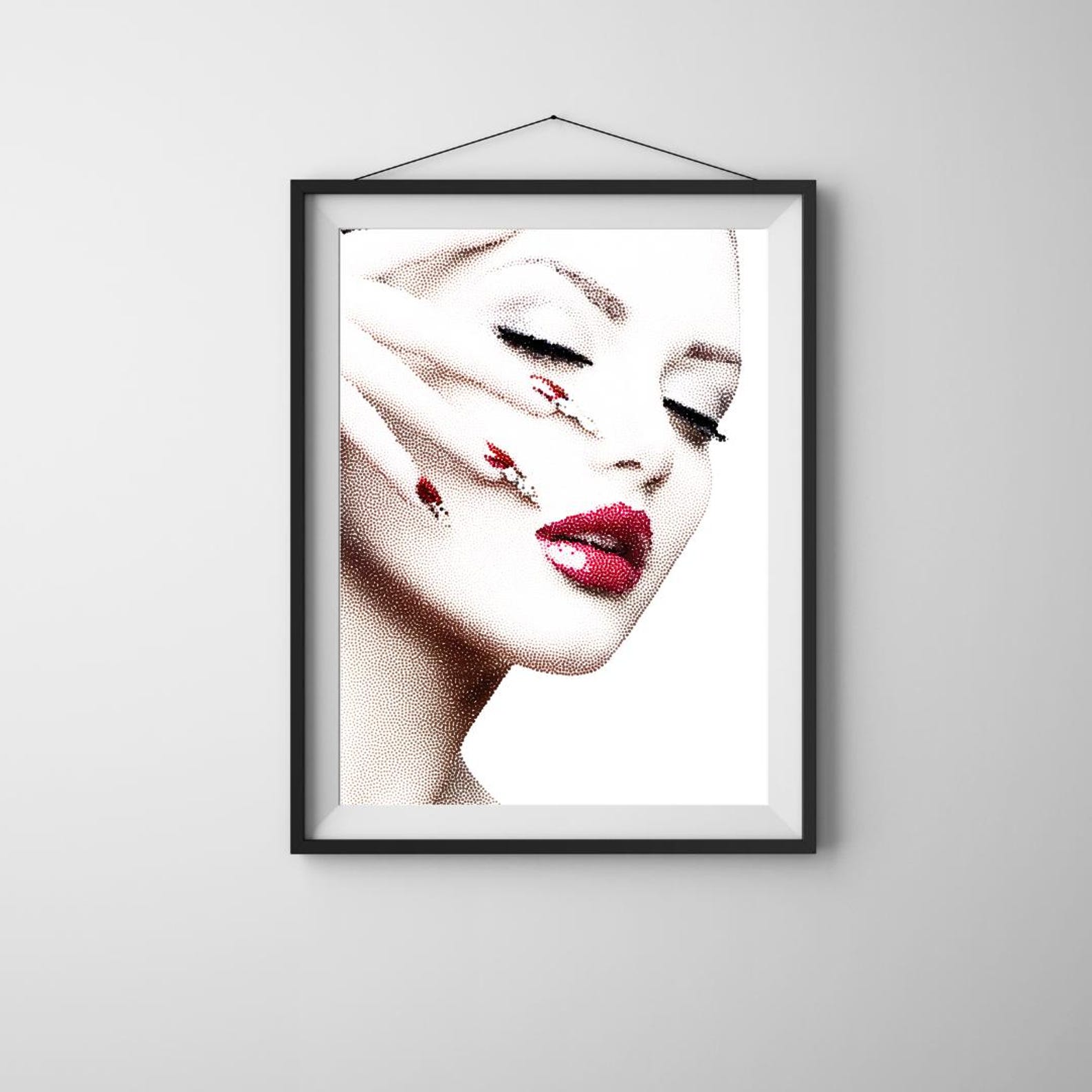 Pointillism Print, Stippling Art Prints, Pointillism Wall Art, Dot Art ...