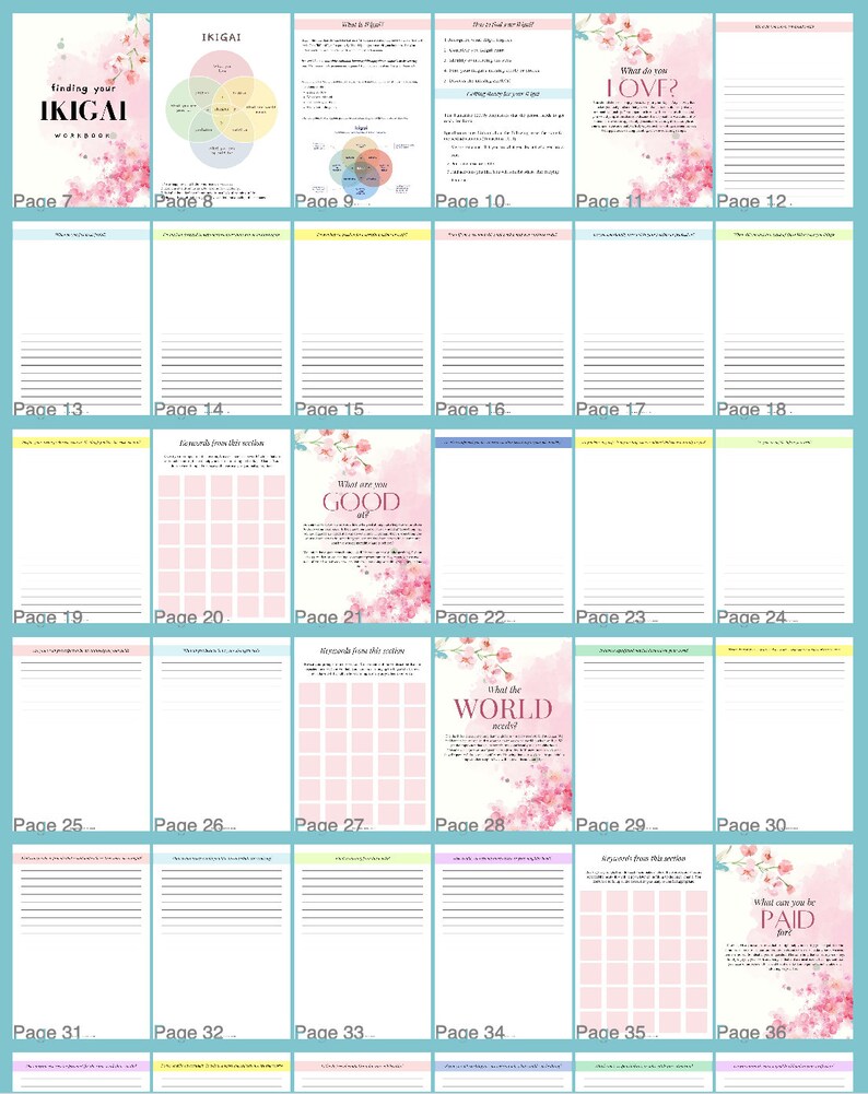 Find Your Ikigai Planner Printable PDF, 56 Pages, Workbook Ikigai ...