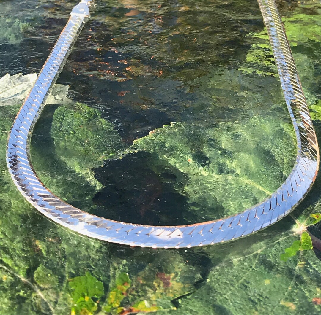 Vintage, Sterling Silver, Sigma Herringbone Chain Link Necklace, 18 ...