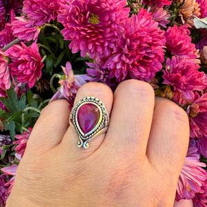Vintage, Sterling Silver, Pink Ring, Bbj, Size 6 1/2, 6.25 Grams - Etsy