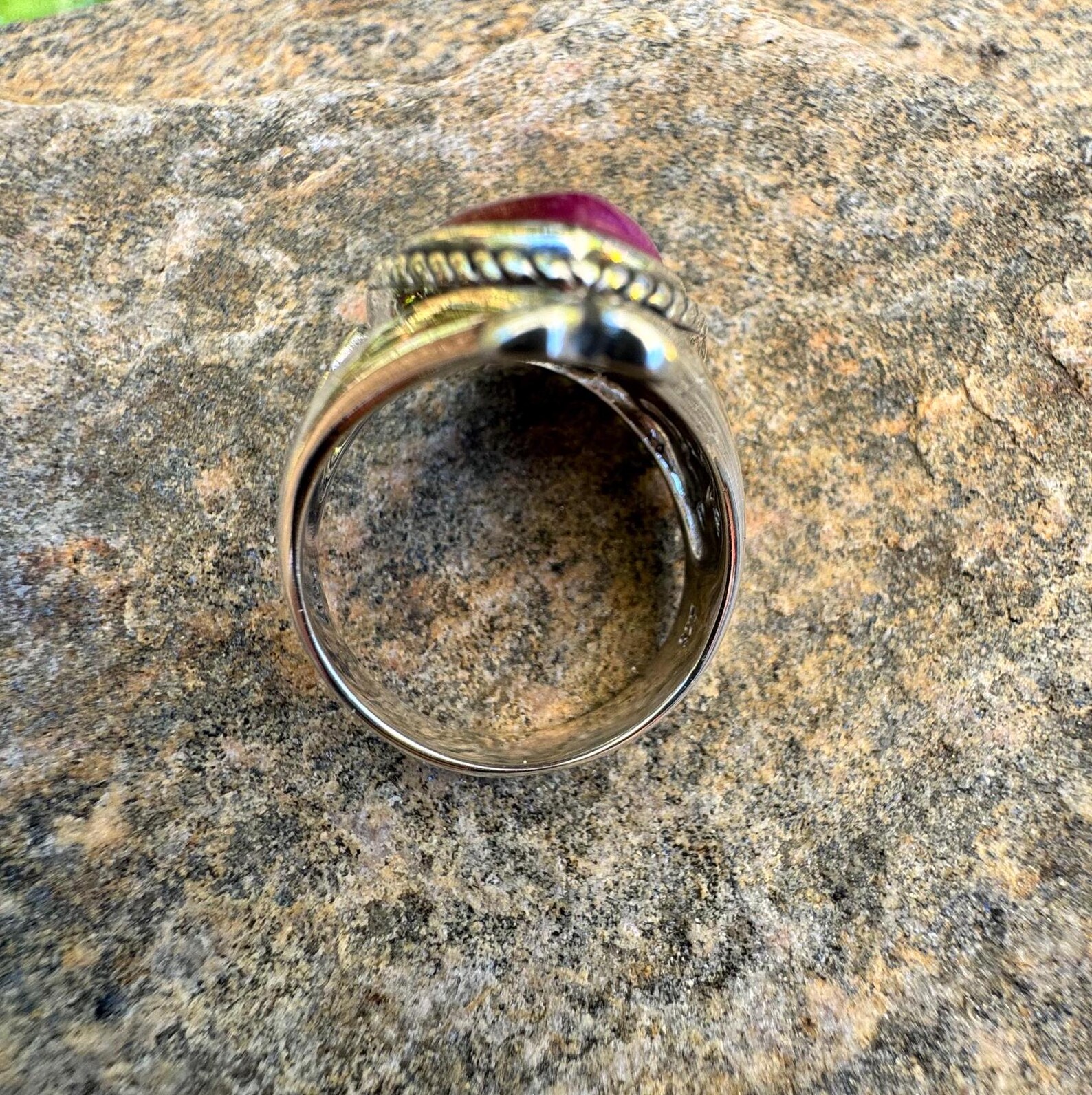 Vintage, Sterling Silver, Pink Ring, Bbj, Size 6 1/2, 6.25 Grams - Etsy