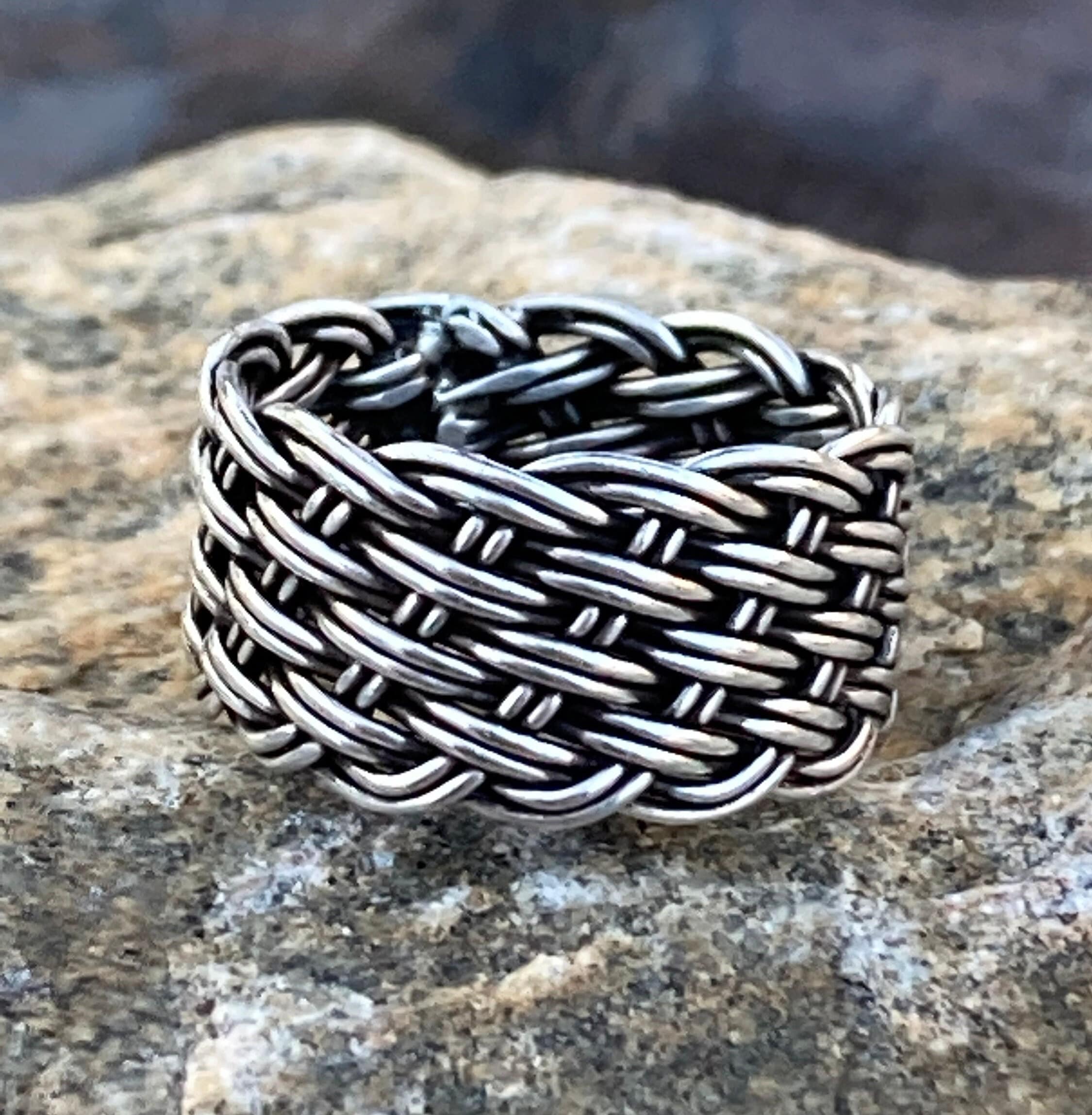 Vintage Sterling Silver Basket Weave Ring Size 6 3.7 Grams - Etsy