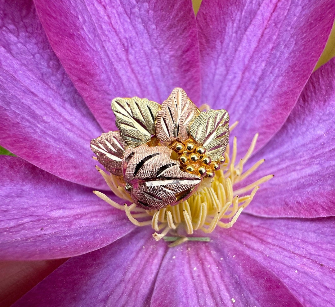 Vintage, 10K Gold, Landstroms, Black Hills Gold Leaf Ring, Size 6 1/4 ...