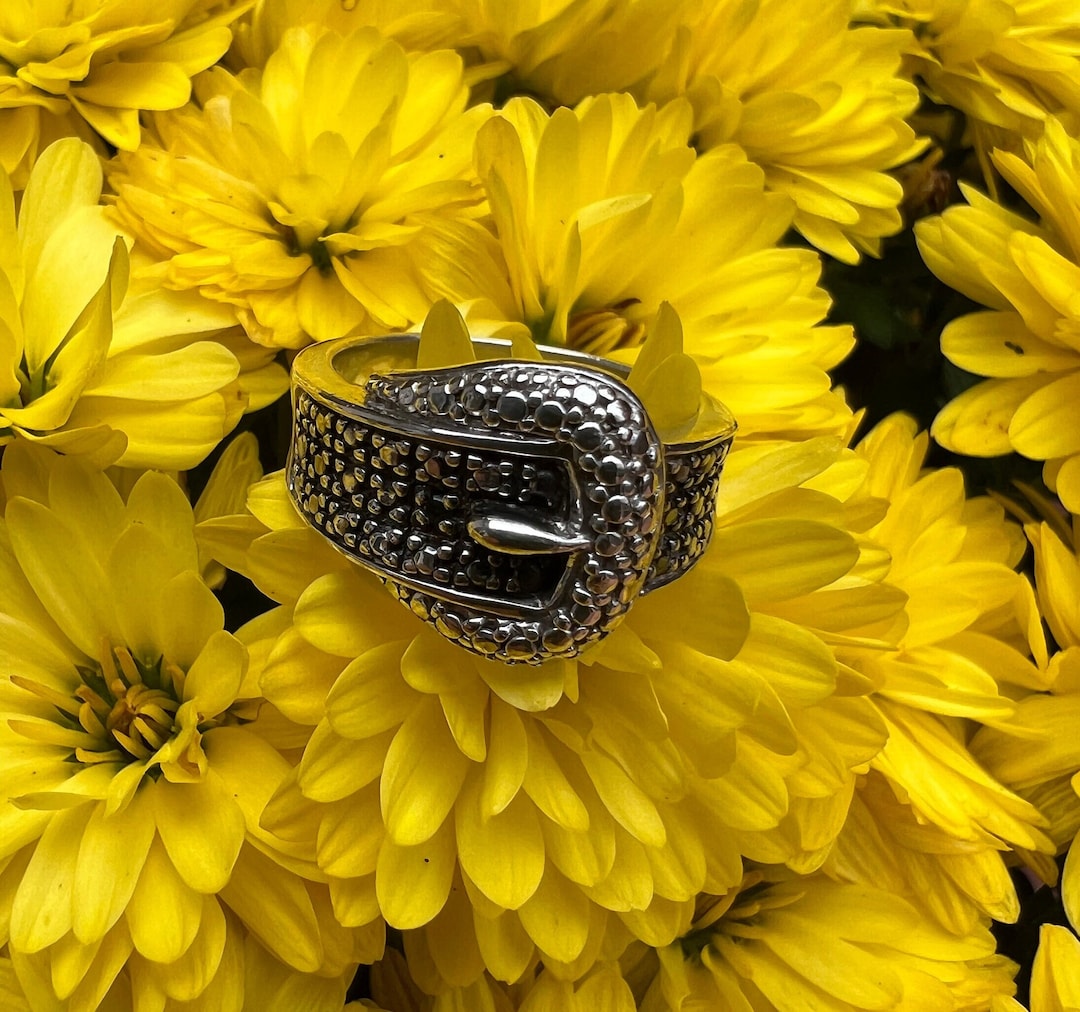 Vintage, Sterling Silver, FAS, Thailand, Belt Ring, Size 5 3/4, 4.6 ...