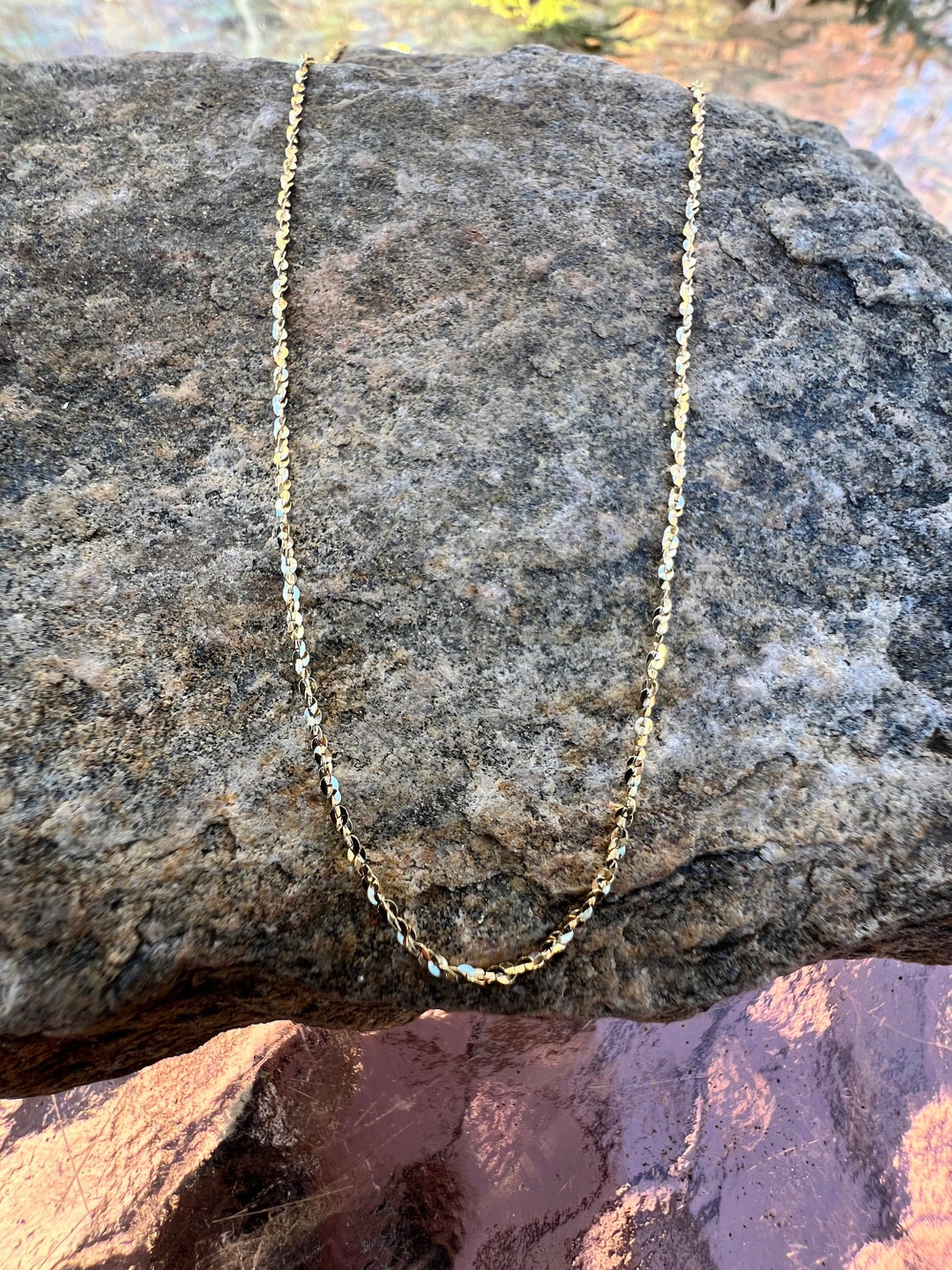 Vintage, 14K Gold, Italy, Milor, Chain Link Necklace, 20" Long, 1mm ...