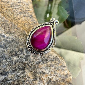 Vintage, Sterling Silver, Pink Ring, Bbj, Size 6 1/2, 6.25 Grams - Etsy