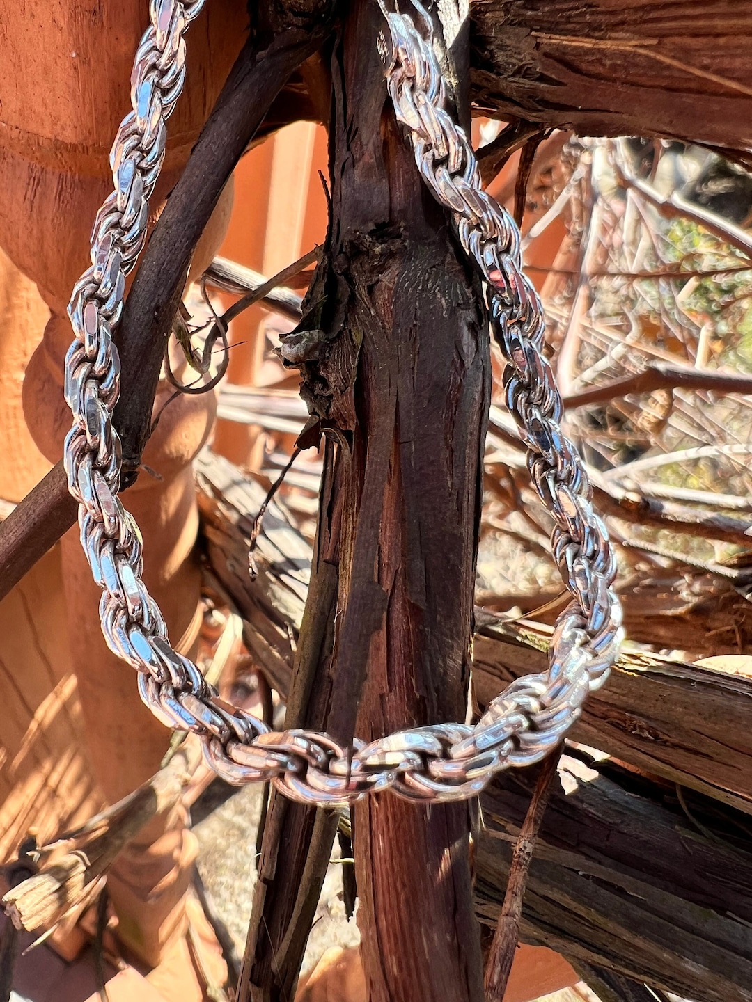 Vintage Sterling Silver Milor Chain Link Rope Bracelet - Etsy